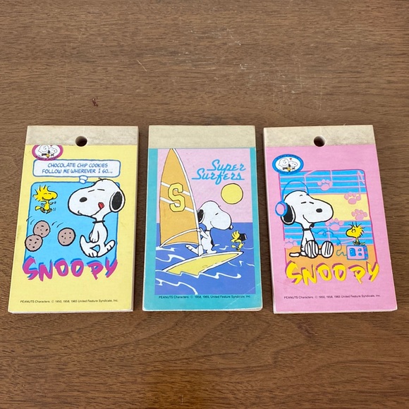 Peanuts | Office | Vtg 965 Snoopy Peanuts Trio Of Mini Notepads | Poshmark